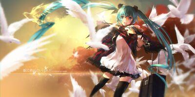 Anime hatsune miku vocaloid clouds floating violin dress Playmat Gaming ...