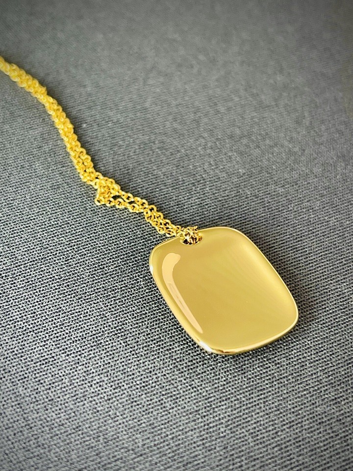 Rare Tiffany & Co. Rectangular Disc Pendant Peretti 18k Yellow Gold ...