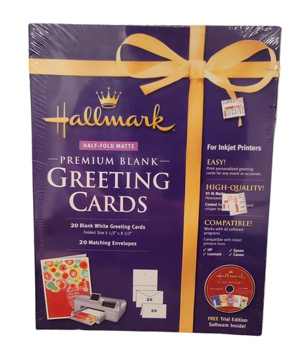 Hallmark Half-Fold Matte Premium Blank Greeting Cards w/ Envelopes 20 ...