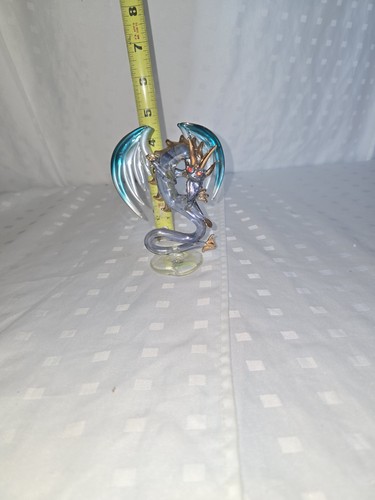 clear, Blue And Gold glass dragon figurine | eBay