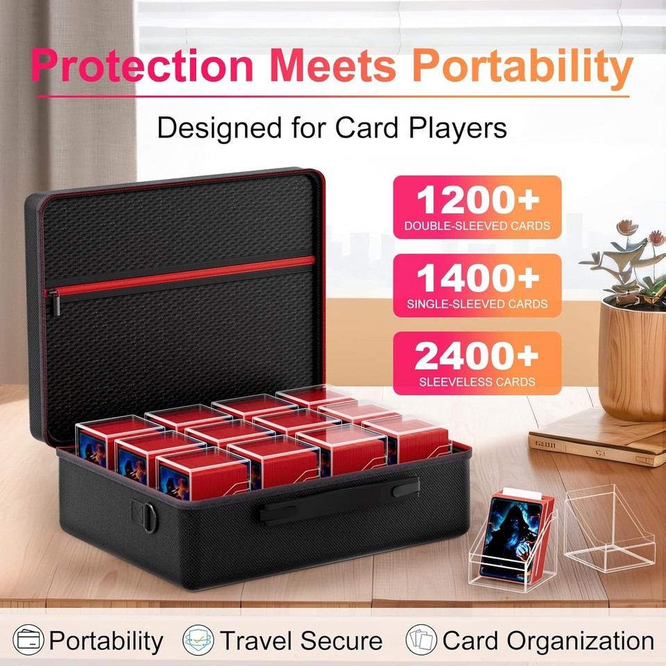 Proijeut 12 Pack Clear Commander Deck Box w/ Dividers Holds 1200+ Cards ...