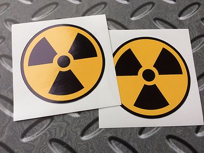 RADIOACTIVE RADIATION NUCLEAR STICKERS Safety Warning Hazard x 2 | eBay UK