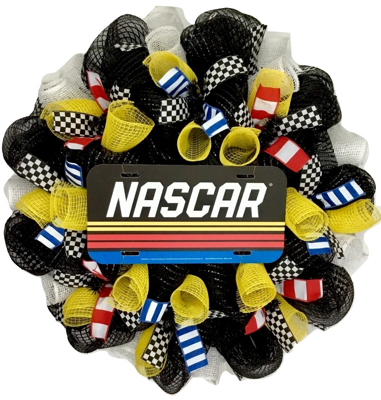 NASCAR Racing Sports Wreath Handmade Deco Mesh | eBay