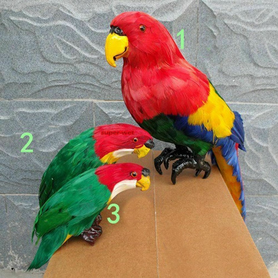 Fake Artificial Parrot Feathered Bird Garden Home Decor Taxidermy ...