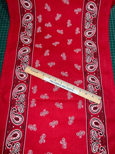 MODA 100% cotton toweling fabric Western RED Bandana 920-297 - 16 in x ...