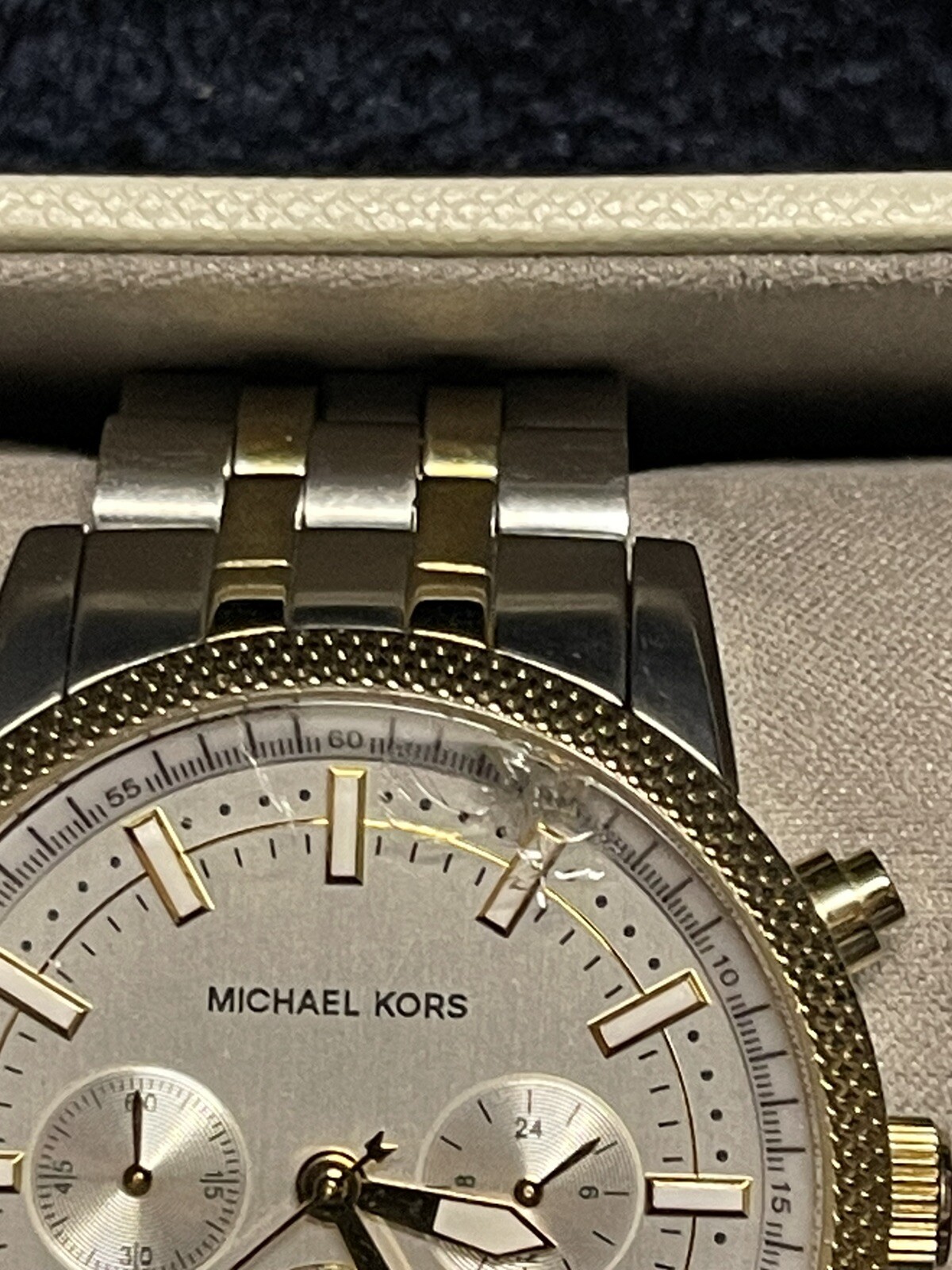 Michael Kors Scout Silver Dial Chronograph Two Tone Mens Watch MK8238 ...