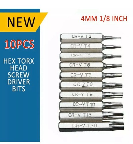 4mm 1/8 Inch Hex 4 Torx Head Screw Driver Bits Magnetic Drill Bit Set ...