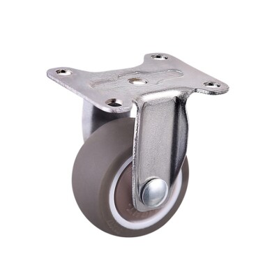 1" Inch Caster Wheel 62 Lbs Load TPE Elastic Rubber Fixed Top Plate | eBay