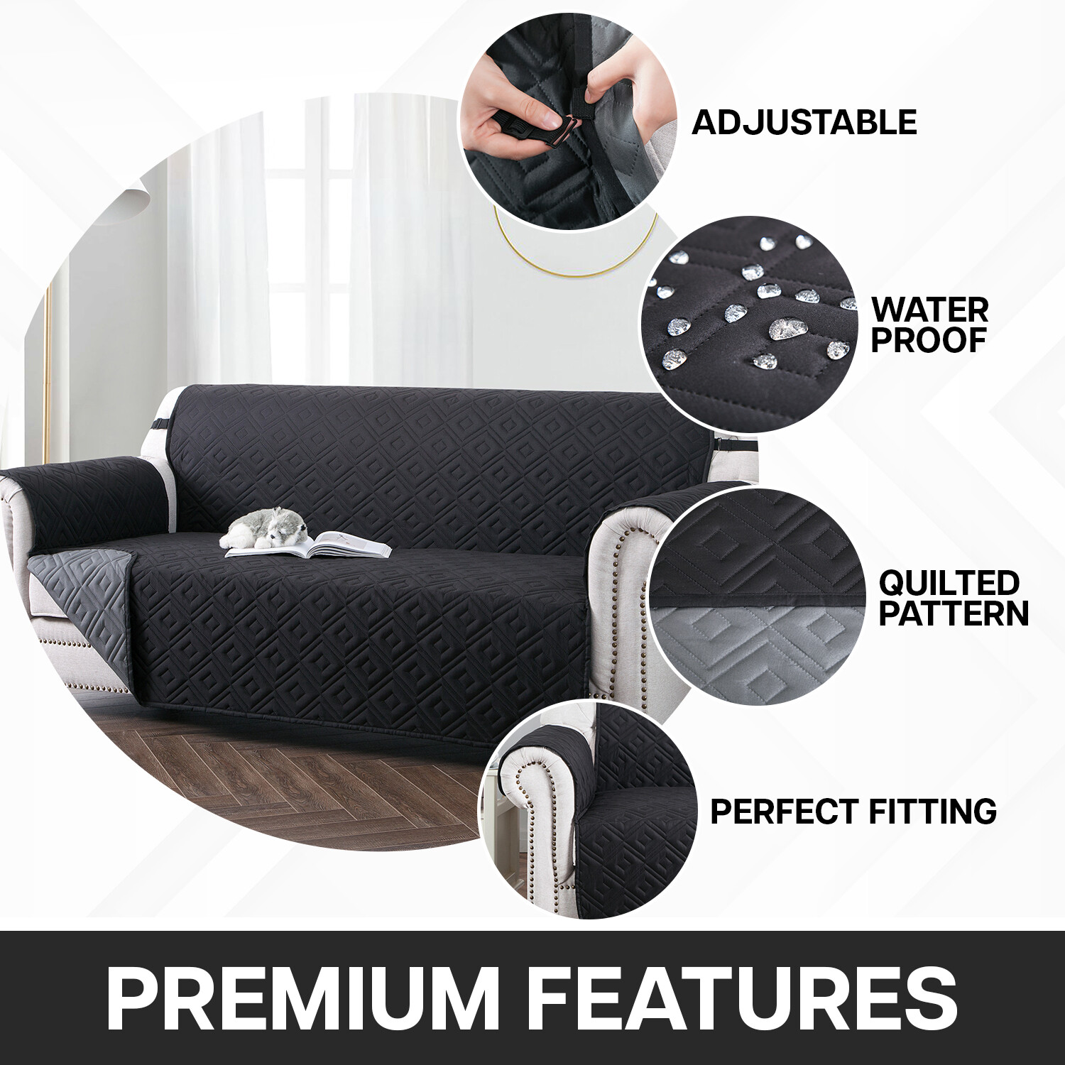 Waterproof Sofa Slip Covers Reversible Couch Covers Pet Protector Sofa ...