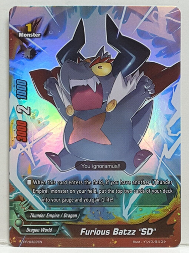 Bushiroad Futur Carte Buddyfight Furieux Batzz " SD " Pr/0322EN Foil ...