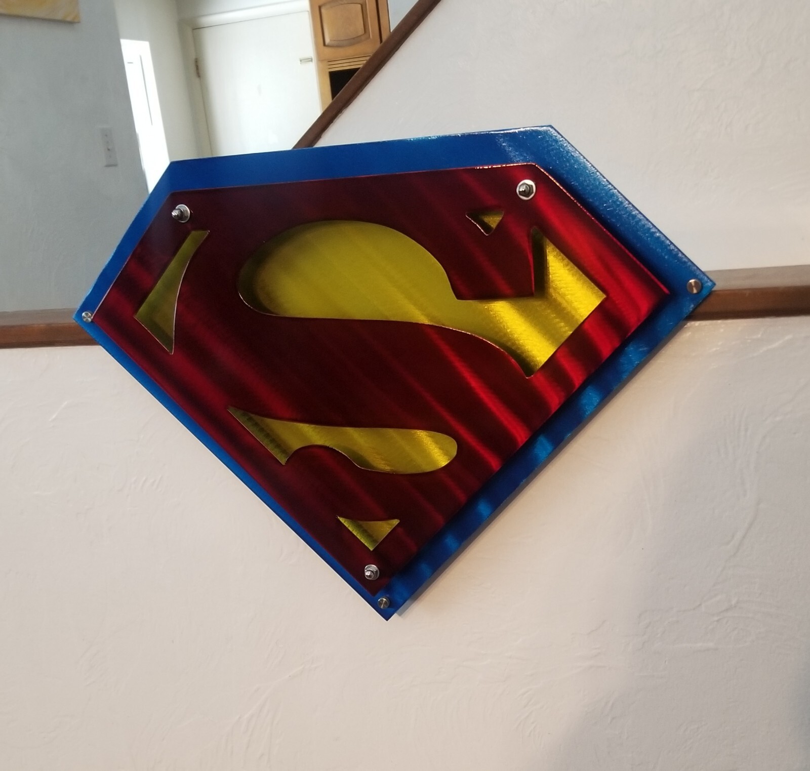 Metal Superman wall sculpture sign indoor outdoor deck patio living ...