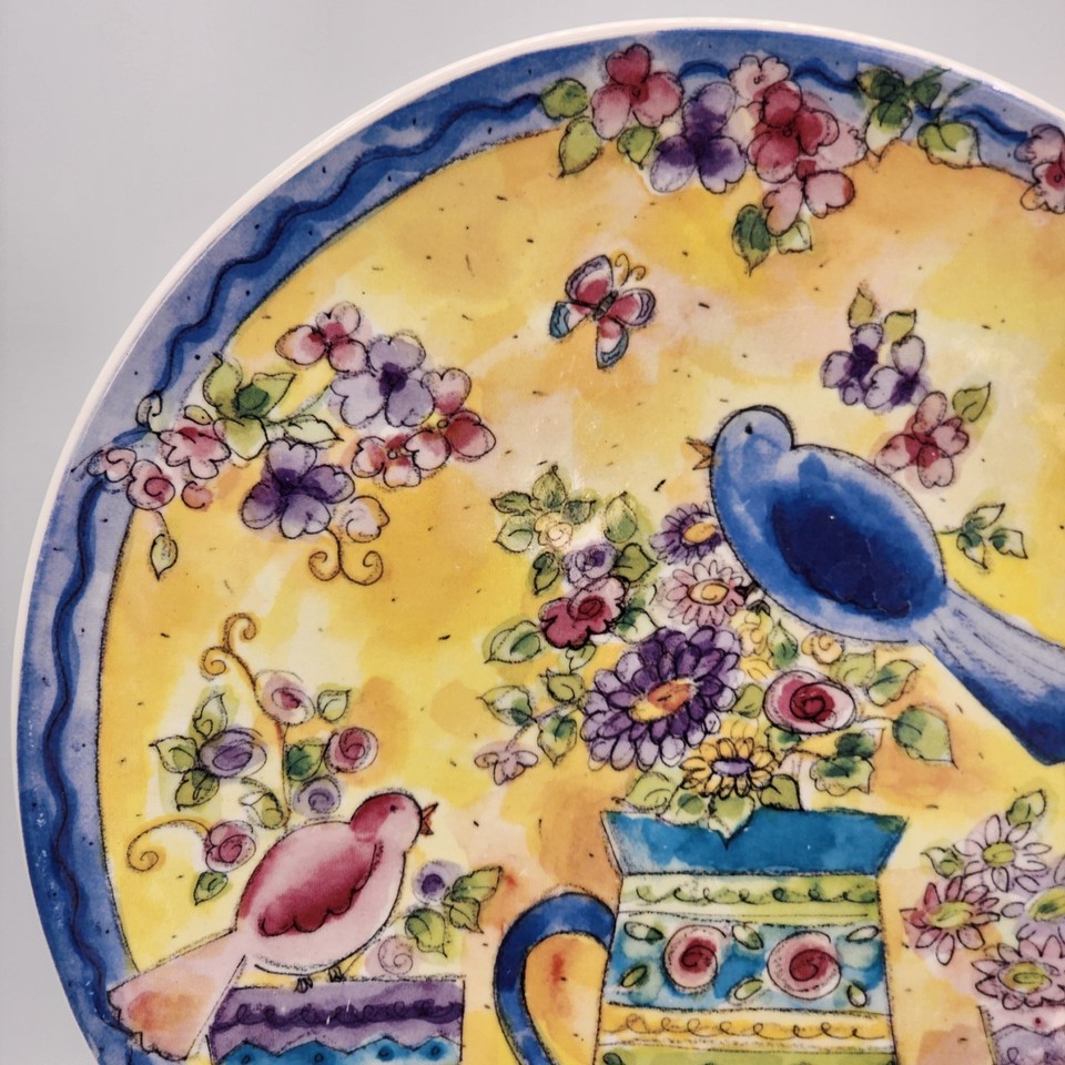 VTG Handpainted Blue Bird Plate Sue Zipkin Santa Barbara Ceramic Arts ...