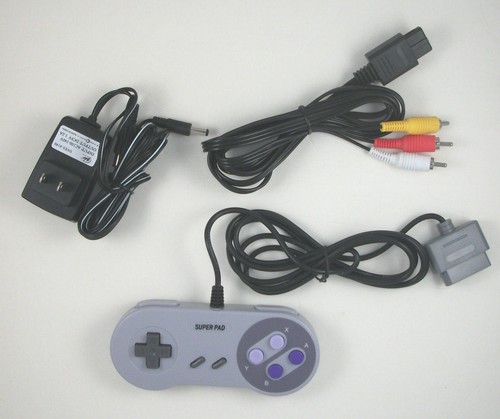 US SELLER Super NES SNES Hookup Kit AC Adapter Power Cord AV Cable ...