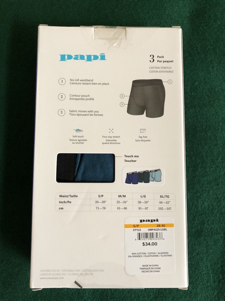 Papi 3 Pack Cotton Stretch Boxer Briefs size S/P 28-30 | eBay