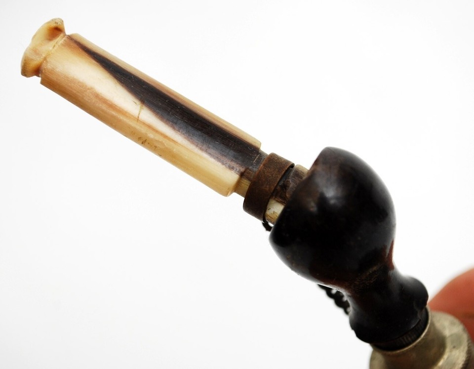Vintage Antique BBK Tobacco Pipe Swiss Made Briar & Bone Hinged Lidded ...