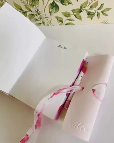 Auth Christian Dior Miss Dior Pink Flower Notebook Pencil Limited /Box ...