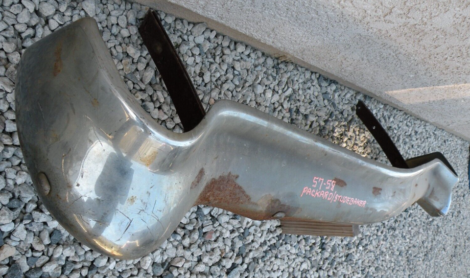 X STUDEBAKER PACKARD NEW TRIPLE PLATED CHROME REAR BACK BUMPER 1957 ...