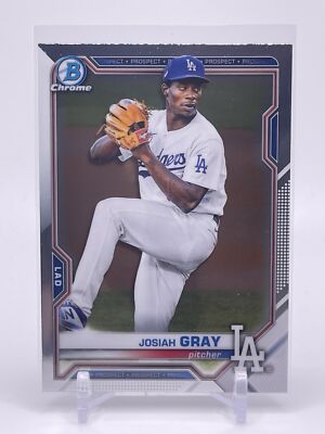 Josiah Gray 2021 Bowman Chrome Prospects #BCP-198 Los Angeles Dodgers ...