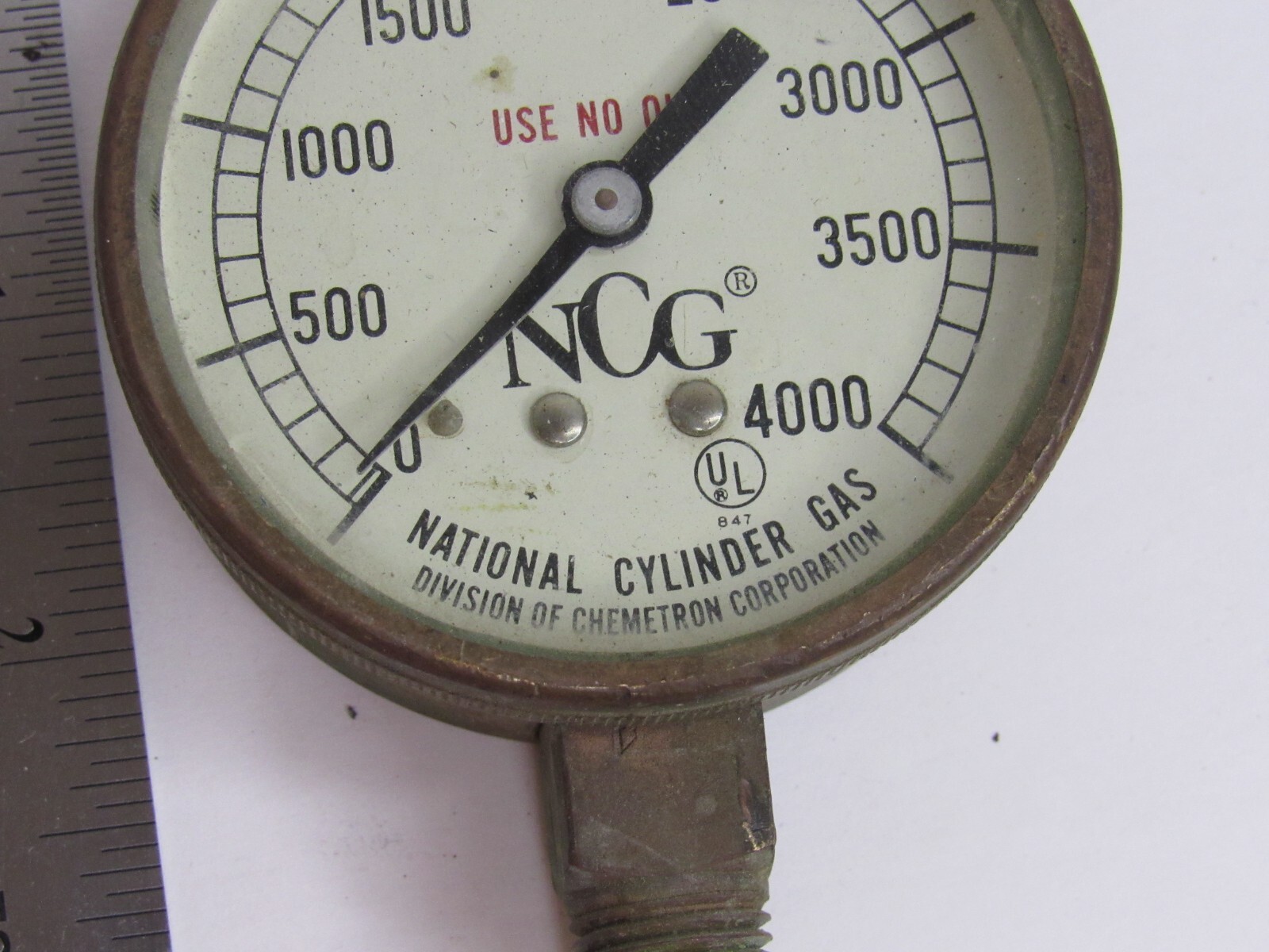 Vtg. NCG National Cylinder Gas Gauge 4000 PSI W/Wht Face 2.5" | eBay