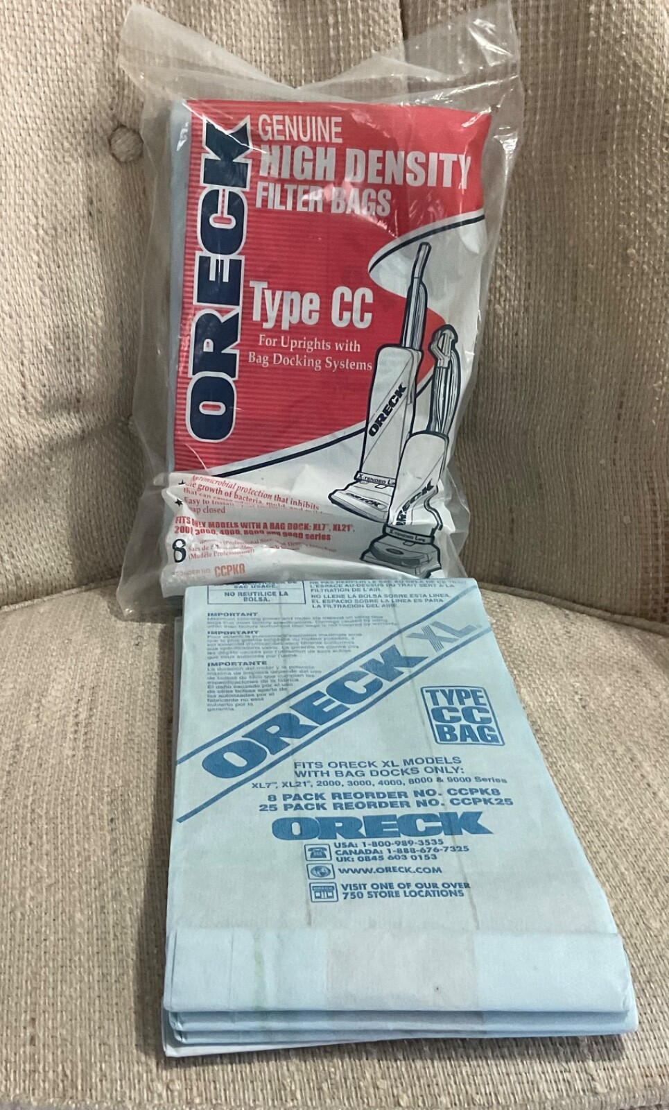 12 Oreck Type CC Vacuum Cleaner Bags CCPK8DW Fit Oreck XL Upright ...
