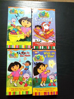 Lot of 4 Children's Educational Dora the Explorer VHS Tapes, Light Wear ...