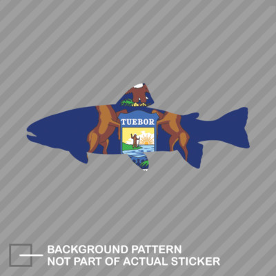 Michigan State Shaped Trout Sticker Decal Vinyl MI fly fishing fish | eBay