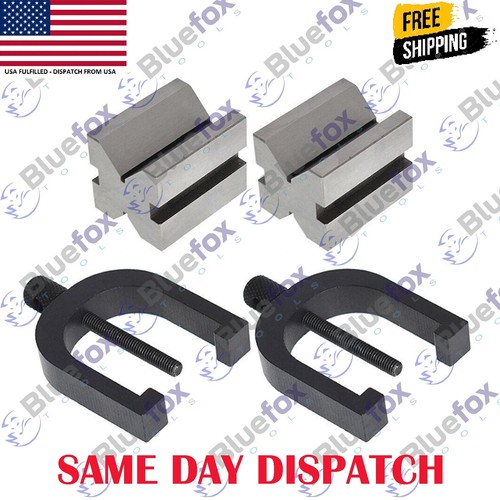 Precision Engineers Vee Blocks Clamp Set - V Block Matched Pair 1-5/8 ...