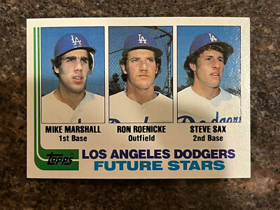 1982 TOPPS DODGERS FUTURE STARS MIKE MARSHALL/RON ROENICKE/STEVE SAX ...