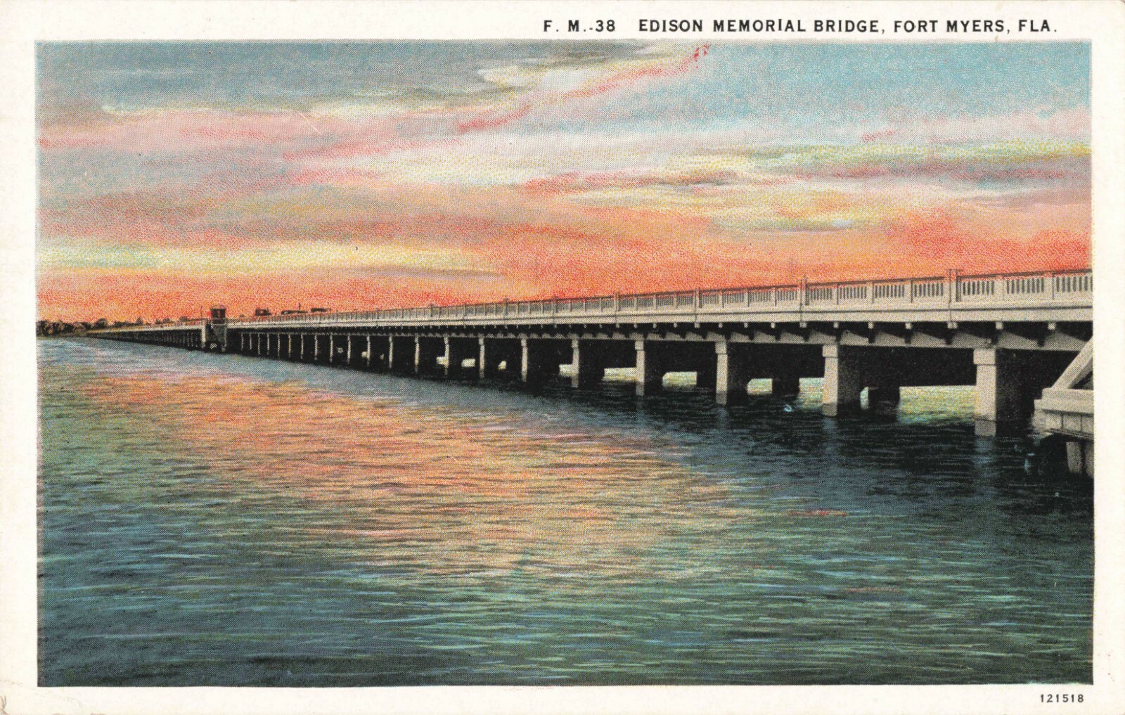 Postcard Edison Memorial Bridge Fort Myers Florida | eBay