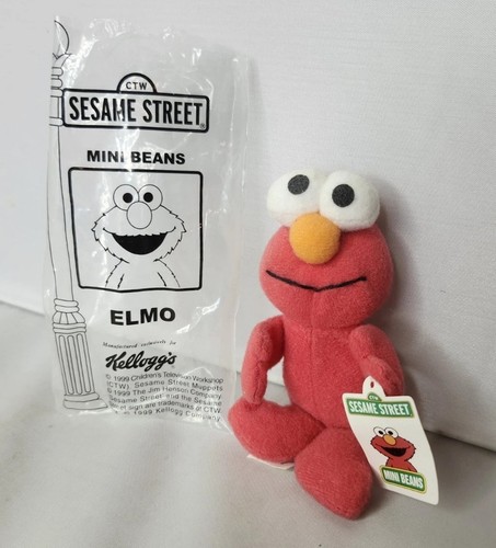 4" Elmo Monster Sesame Street Kelloggs Plush Toy Figure Mini Beans Bean ...