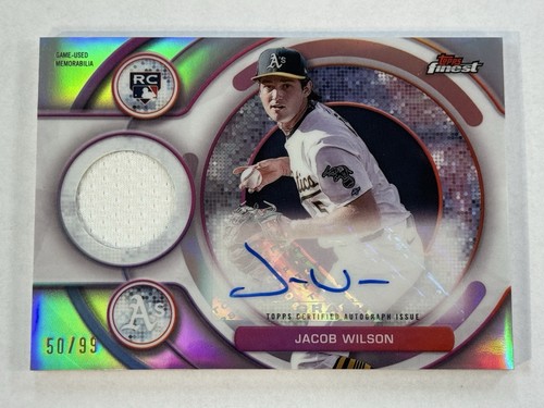 Jacob Wilson 2025 Topps Finest Rookie Autograph Relic #/99 Jersey Patch ...