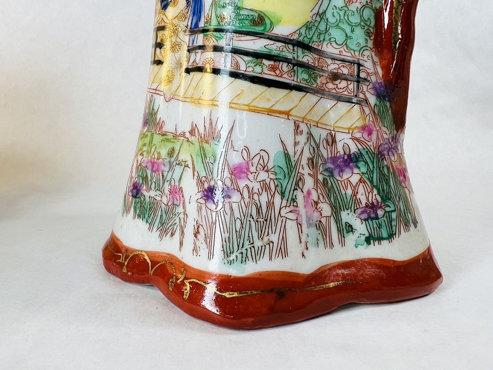 JAPANESE GEISHA Flowers Birds HAND PAINTED TEA SET POT 6 Cups & Saucers ...