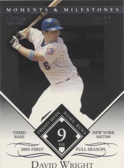 2007 Topps Moments & Milestones - David Wright #99-9 Black 2005 First ...