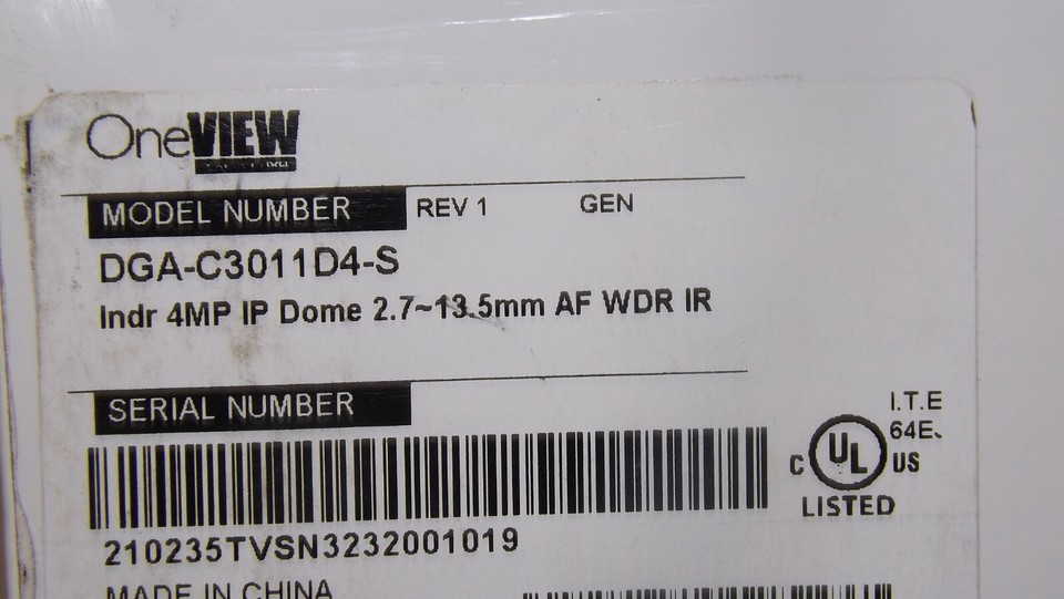 OneView DGA-C3011D4-S 4MP Dome Security Camera | eBay