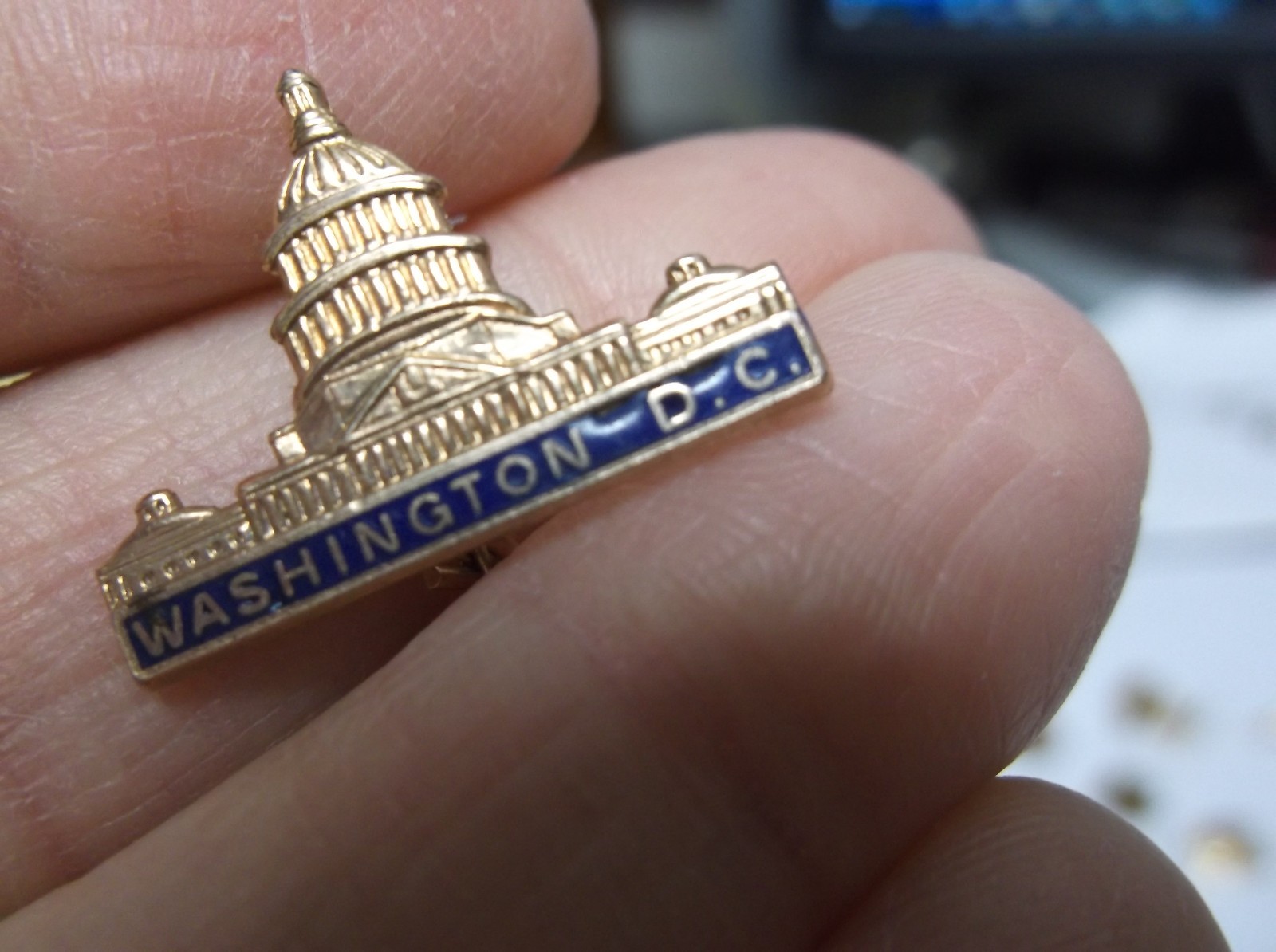 NEAT VTG MID-CENTURY 1949 ROSE GOLD SOUVENIR PIN "WASHINGTON D.C ...