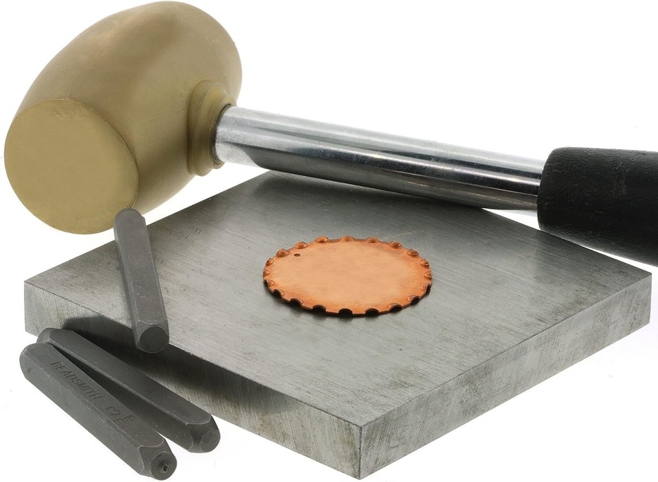The Beadsmith Steel Bench Block Flat Anvil (6 x4 x 0.5 ") -Distressed ...