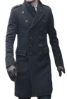 Men's Military Vintage Style Wool Business Overcoat Long Winter Warm ...