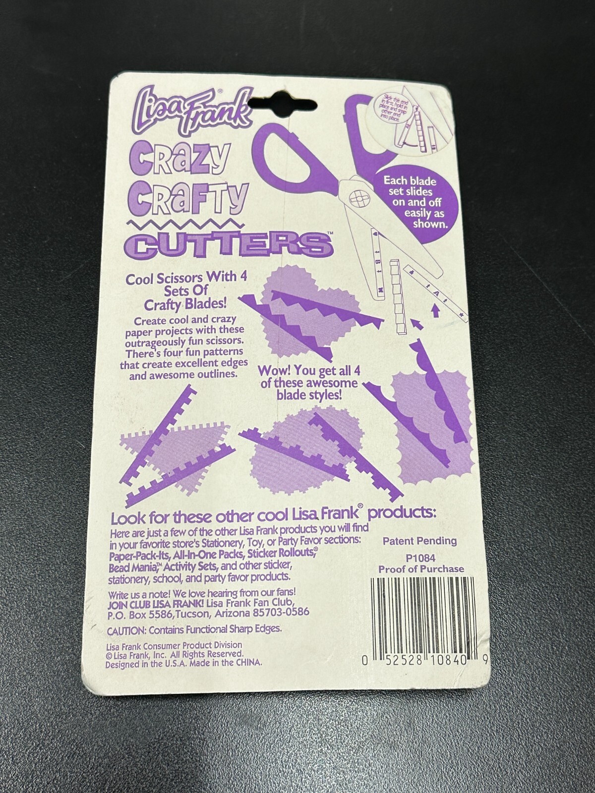 New Sealed Vintage Lisa Frank Scissors Crazy Crafty Cutters 4 Blades | eBay