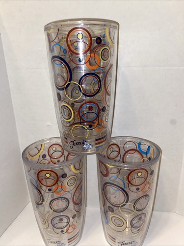 3x Fiesta Fiestaware Tervis 16oz Tumbler Cup Circles Dot Dancing Lady ...