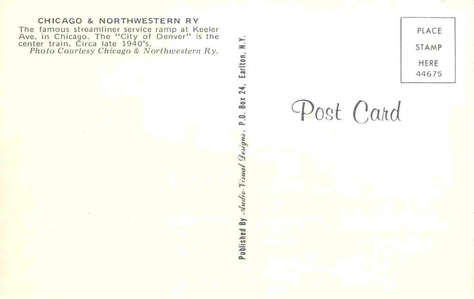 Chicago Northwestern C&NW Railroad Train Streamliner Chicago Illinois ...