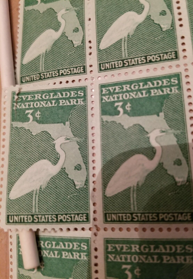 Full 1947 Everglades National Park Sheet of 50 3c Stamps Mint NH Scott ...