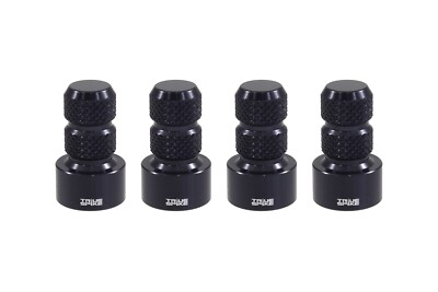 4 TRUE SPIKE BLACK ALUMINUM TPMS WHEEL RIM AIR VALVE STEM COVER CAP FOR ...