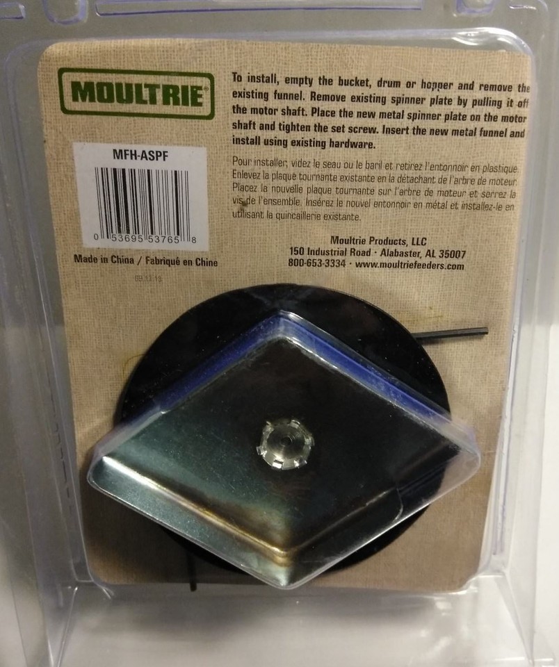 NEW Moultrie Metal Spin Plate & Funnel Kit pig Deer BIG Game Feeder MHF ...
