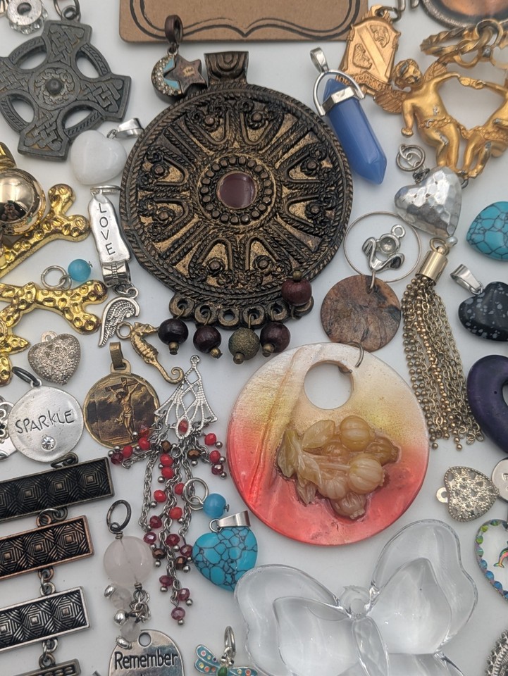 x77 Assorted Pendants & Charms Mixed Media Jewelry Making Craft Lot | eBay