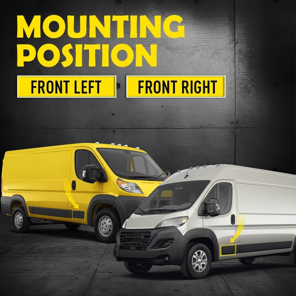 Fit 19-24 Ram ProMaster Left Right Front Door Trim Side Molding Black ...