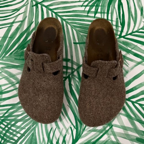 Birkenstock Boston Wool Felt Slip On Clogs in Cocoa Brown Size 40 (W 9 ...