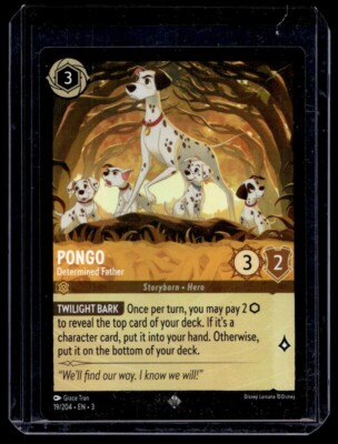 Disney Lorcana Into the Inklands Pongo Determined Father Non Foil 19/ ...