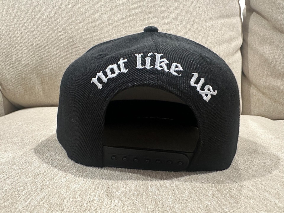Custom pgLAng "Not Like Us" Bet It Back Snapback Hat - Black/Grey | eBay