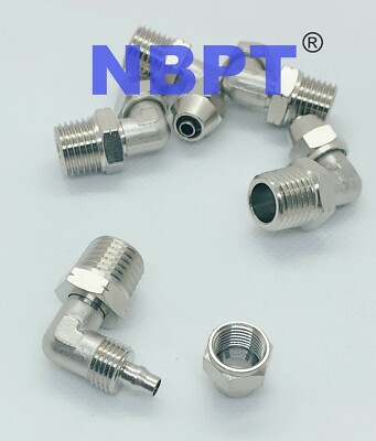 Barbed Compression fitting no ferrule 1/4 Tube OD-1/8 NPT, 5 pcs | eBay