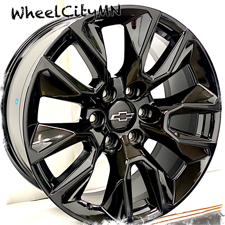 20" gloss black OE 5916 replica RD4 RST rims fits 2019 2025 Chevy Tahoe ...